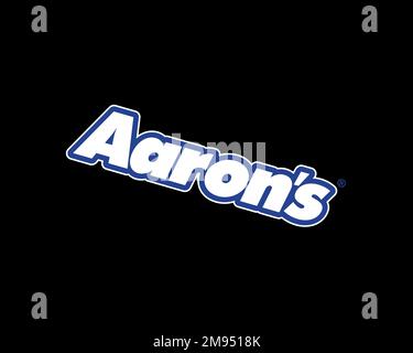 Aaron's Inc. rotated logo, black background Stock Photo - Alamy