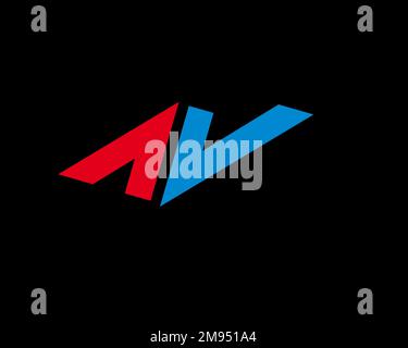 AVM GmbH, rotated logo, black background Stock Photo - Alamy