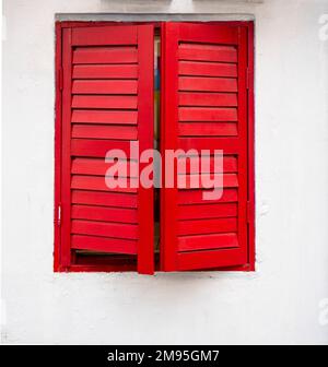 wooden white painted window in room, Paris Stock Photo - Alamy