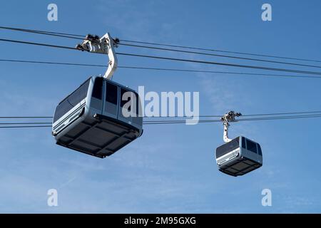 Toulouse (south of France): urban cable car Teleo at Oncopole station ...
