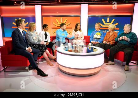 (left to right) Charlie Stayt, Carol Kirkwood, Naga Munchetty, Jon Kay ...