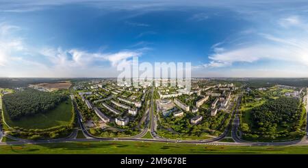 360° view of aerial full seamless spherical 360 hdri panorama view in ...