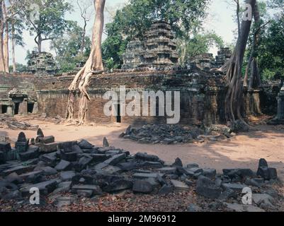 Trees growing out of Ta Prohm temple, Angkor Wat in Cambodia Stock ...