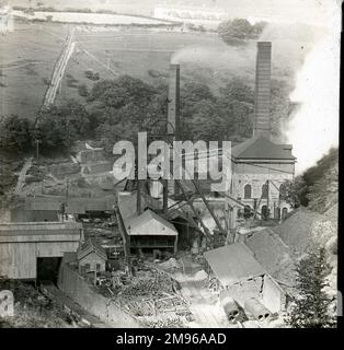 Aerial view of Tirpentwys Colliery near Pontypool in South Wales Stock ...