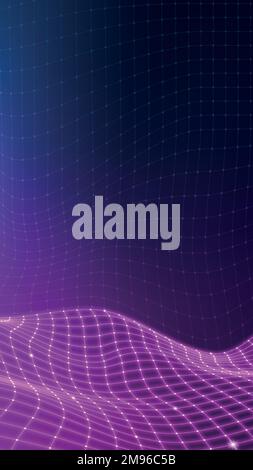 Abstract purple big data visualisation on dark blue background ...