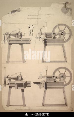Small lever planing machine, front and side elevations Stock Photo - Alamy