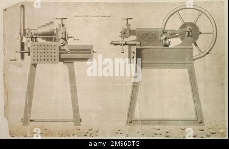 Small lever planing machine, front, back and side elevations Stock ...