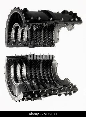 Napier Gazelle 1,260/2,000 shp free turbine engine, cut away view Stock ...