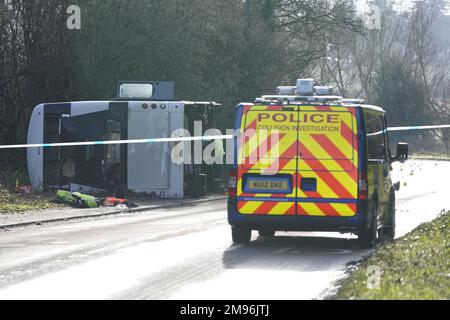 Police at the scene on the A39 Quantock Road in Bridgwater after a ...