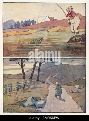 Nursery Rhymes -- two illustrations. Above -- Jack Sprat could eat no ...
