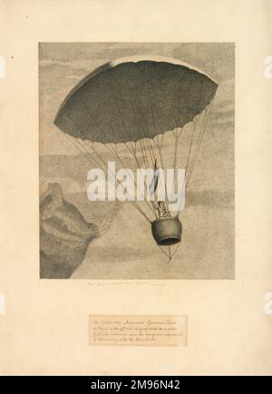 First human parachute descent by Garnerin, 1797 Stock Photo - Alamy