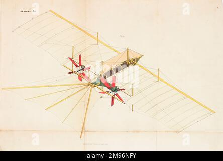 HENSON AERIAL STEAM CARRIAGE in an imaginary flight in 1843. It was ...