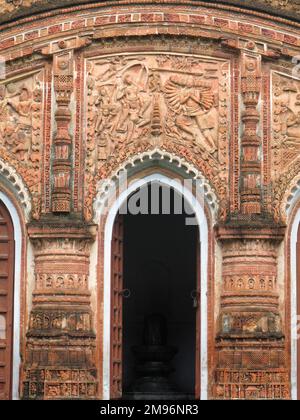 India - West Bengal - Baranagar: Char Bangla Temple (1755 AD) detail ...