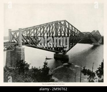 The Quebec Bridge: view of the completed north cantilever and anchor ...