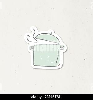 Doodle cooking pot sticker vector Stock Vector Image & Art - Alamy