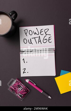 Sign displaying Power Outage. Conceptual photo The ability to influence ...