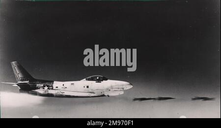 Rocket firing North American F-86D Sabre Stock Photo - Alamy