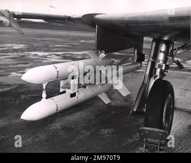 Fairey Fireflash air-to-air missile mounted on a Supermarine Swift Mk7 ...