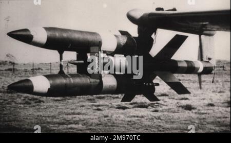 Fairey Fireflash air-to-air missile mounted on a Supermarine Swift Mk7 ...
