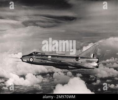 A P1B English Electric Lightning aircraft on display hanging from the ...
