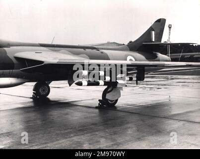 Fairey Fireflash air-to-air missile under the wing of Hawker Hunter 4 ...
