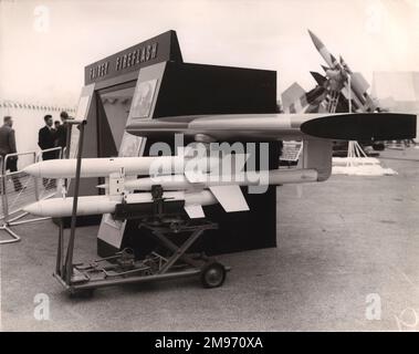 Fairey Fireflash air-to-air missile with its ground handling trolley ...