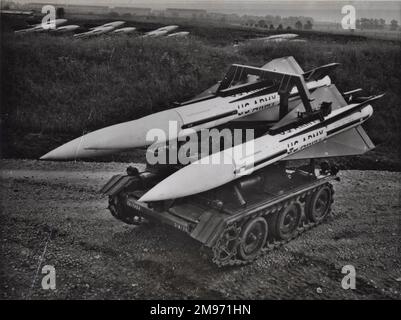 Raytheon/Northrop surface-to-air guided missiles leaving its launcher ...
