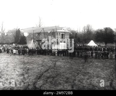 Demonstration of Hiram Maxim’s flying machine at Baldwyns Park, Kent, 3 ...