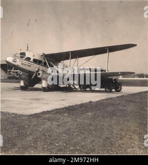 de Havilland DH86 Express Air Liner of British Airways being loaded ...