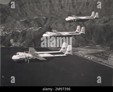 Three RAF Armstrong Whitworth AW660 Argosy CMk1s on the ramp, including ...