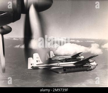 Two RAF Armstrong Whitworth AW660 Argosy CMk1s in flight Stock Photo ...