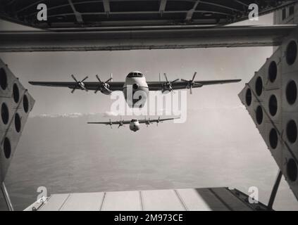 Two RAF Armstrong Whitworth AW660 Argosy CMk1s in flight Stock Photo ...