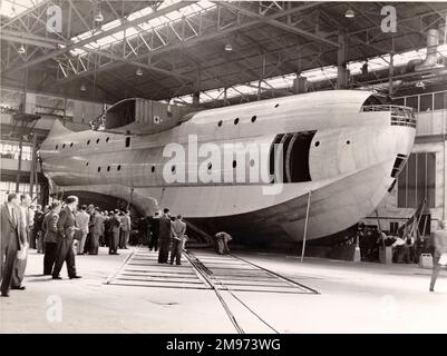 The first Saunders-Roe SR45 Princess during manufacture at Cowes. In ...