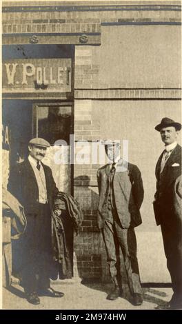 Outside Madame Pollet’s at Le Mans. From left: Major B.F.S. Baden ...