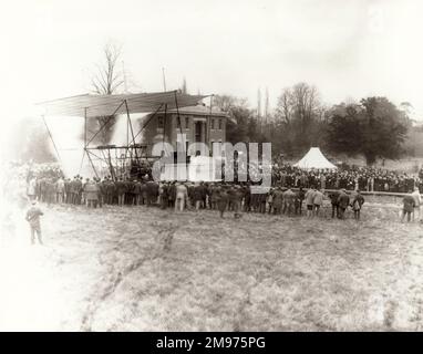 Demonstration of Hiram Maxim’s flying machine at Baldwyns Park, Kent, 3 ...