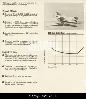 BAC Project 201 Utility Transport Aircraft leaflet. Outside Stock Photo ...