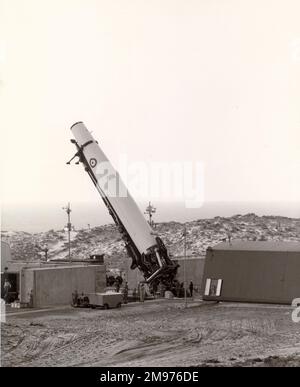 A Thor IRBM of the RAF during pre-launch checkouts by a crew trained at ...