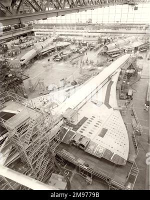 Concorde production in the main assembly hall at Filton Stock Photo - Alamy