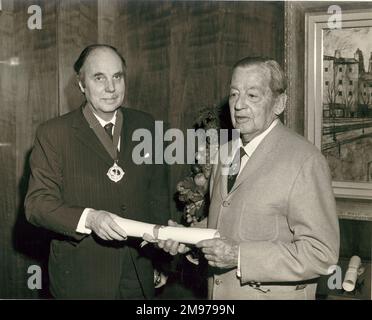 Dr George Steedman Hislop (left), RAeS President 1973-1974, and B.P ...