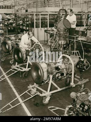 Rolls-Royce Gnome H1400-1 turboshaft production Stock Photo - Alamy