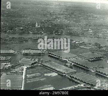 Bird's Eye view of London Docks Stock Photo - Alamy