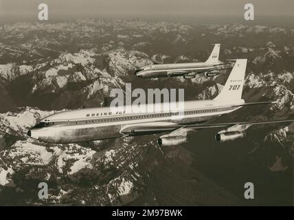 The first and third Boeing 707-121s, N708PA and N709PA Stock Photo - Alamy