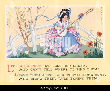 Little Bo Peep nursery rhyme in a book Stock Photo - Alamy