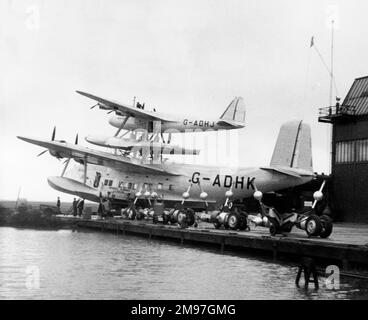 Short-Mayo composite aircraft, S21 Maia, G-ADHK, and S20 Mercury, G ...