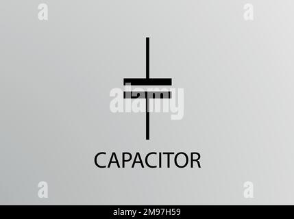 Polarized Capacitor. electronic symbol. Illustration of basic circuit ...