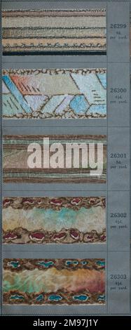 Five art deco style border designs in an SMB wallpaper sample book ...