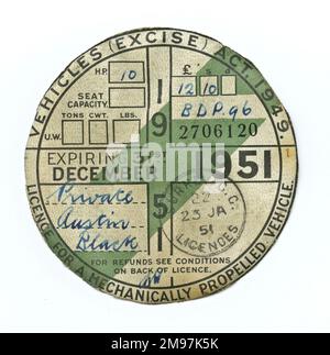 Licence for a mechanically propelled vehicle, otherwise known as a road ...