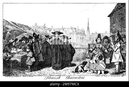 Cartoon, Flemish Characters, by James Gillray. Showing a group of ...