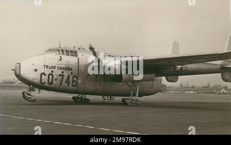 Fairchild EC-82A Packet, 45-57746, fitted with track-gear landing gear ...