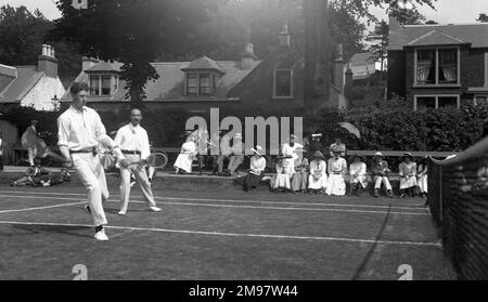 Tennis match at Beech Grove Tennis Club, Moffat, site of the South ...